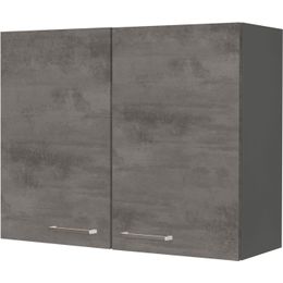 H&auml;ngeschrank Nobilia, B:90cm H:72cm T:37,2cm, grau, K&uuml;che, Schr&auml;nke, ""Riva", vormontiert, mit zwei Einlegeb&ouml;den", Breite 90 cm