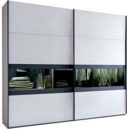Schwebet&uuml;renschrank wimex, B:270cm H:236cm T:65cm, wei&szlig;, Schr&auml;nke, "Easy Plus, Kleiderschrank Made in Germany", mit Glaseinsatz/ Rauchglas, viele