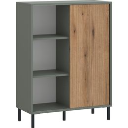 Highboard Home Affaire, B:75cm H:105,2cm T:40cmgrau, gr&uuml;n, coast evoke eiche, MDF, PVC, Spanplatte, Wohnzimmer, Sideboards, "Pozzi", H&ouml;he ca.105 cm