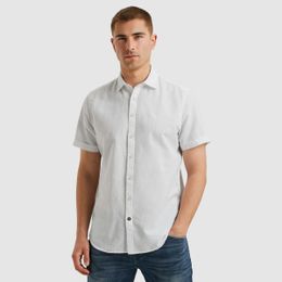 PME-Legend PME LEGEND Herren Kurzarmhemd "Short Sleeve Shirt Ctn Linen 2 tone", wei&szlig;, Gr. XXL, Web, Obermaterial: 65% Baumwolle, 35% Leinen, Hemden, in