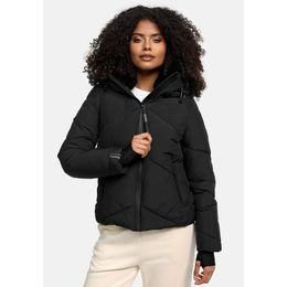 Marikoo Damen Winterjacke "Simaraa", schwarz, Gr. XL, Obermaterial: 100% Polyester; Innenseite: 100% Polyester; Fellimitat: 100% Polyester, Jacken,