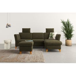 Ecksofa Home Affaire, B:249cm H:86cm T:162cm, gr&uuml;n, 100% Polyester, Wohnzimmer, Sofas, "Trelleborg L-Form", Federkern-Polsterung, wahlweise mit