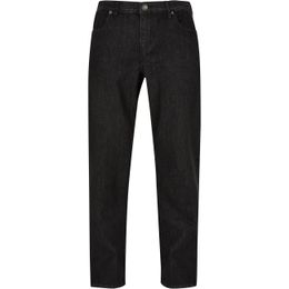 Urban Classics Herren Bequeme Jeans "Urban Classics Herren Straight Slit Jeans"schwarzraw, Gr. 34, unifarben, 100% Baumwolle, Jeans