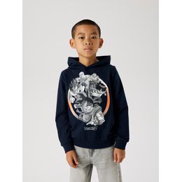 name it Jungen Sweatshirt "NKMDAF DRAGONBALL NREG SWEAT WH NOOS VDE", blau, Gr. 116, bedruckt, Sweatware, Obermaterial: 70% Baumwolle, 30% Polyester,