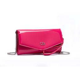 Damen Clutch "Mia", Collezione Alessandro, pink, Lederimitat, Taschen, aus weichem Softlackmaterial