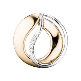 Jobo Damen Kettenanh&auml;nger "Anh&auml;nger rund 15 mm", SI = kleine Einschl&uuml;sse, Diamanten Gelbgold 585 Wei&szlig;gold 585gelbgold 585, Diamanten, Gelbgold 585,