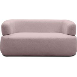 2-Sitzer DOMO collection, B:160cm H:71cm T:86cm, rosa, 100% Polyester, Sofas, "800012 Designsofa, komfortabel und elegant, organische Formensprache",