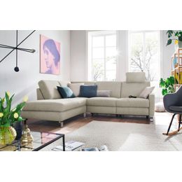 Ecksofa 3C CANDY, B:257cm H:89cm T:220cm, grau, Struktur ( 100% Polyester);Luxus-Microfaser weich: 98% Polyester, 2% Nylon, ;Struktur weich (mit