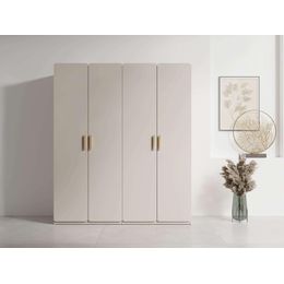 Kleiderschrank Home Affaire, B:179cm H:210cm T:60,5cm, beige, Melamin, Schlafzimmer, Schr&auml;nke, "CLAREI mit 2 Einlegeb&ouml;den, 2 Kleiderstangen, Ma&szlig;e