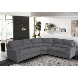 Ecksofa Egoitaliano, B:266cm H:90cm T:246cm, grau, Luxus-Micofaser CASHMERE in Lederoptik (100% Polyester) ist ein neues technisches Gewebe mit einem