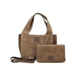 Melvin & Hamilton Damen Henkeltasche "Melvin & Hamilton Taschen Veloursleder", MELVIN & HAMILTONhellbraun, Veloursleder, Taschen