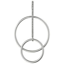 Kettenanh&auml;nger Jobo "Anh&auml;nger Silberanh&auml;nger 50 mm", silber 925, Schmuckanh&auml;nger, Damen, Silber 925 (Sterlingsilber), Kettenanh&auml;nger, 925 Silber rhodiniert mit 21 Zirkonia