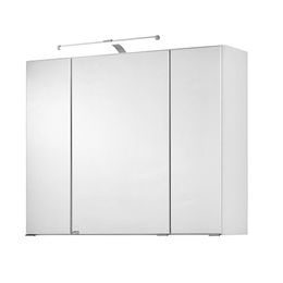 Spiegelschrank Welltime, B:80cm H:65cm T:20cm, wei&szlig;, Holzwerkstoff, Badezimmer, Schr&auml;nke, "Siena", Breite 80 cm, mit sparsamer LED-Beleuchtung