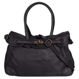 Samantha Look Damen Shopper, grau, Leder, unifarben, Taschen, echt Leder, Made in Italy