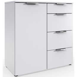 Kombikommode wimex, B:81cm H:84cm T:41cm, wei&szlig;, Spanplatte, Schlafzimmer, Sideboards, "Level by fresh to go", 1-t&uuml;rig, mit 4 Schubladen und