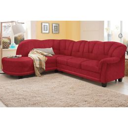 Ecksofa Home Affaire, B:231cm H:86cm T:81cm, rot, MELROSE/Struktur (100% Polyester);Microfaser PRIMABELLE (100% Polyester);MELROSE (100% Polyester),