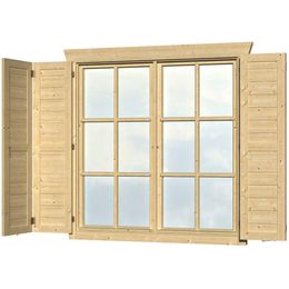 Skan Holz Fensterladen SKANHOLZ, beige, Massivholz, Fensterl&auml;den