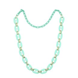 Damen Lange Kette "Blue Breeze", gr&uuml;n, Basic, Collezione Alessandro, PTFE-Kunststoff, Halsketten, sommerliche Gliederkette