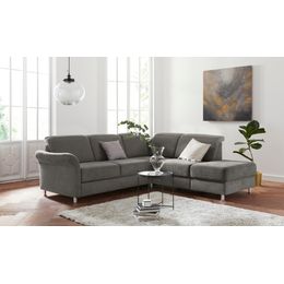 Sit & More Ecksofa SIT & MORE, B:249cm H:83cm T:221cm, braun, Wohnzimmer, Sofas, "Darwin L-Form", inklusive Federkern, wahlweise mit Kopfteilverstellung,