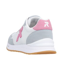 RIEKER SPORT Damen Sneaker, Gr. 42, rosa, Lederimitat, Textil, Schuhe, Schn&uuml;rschuh, Halbschuh, Freizeitsneaker mit leichter Laufsohle