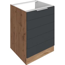 Sp&uuml;lenschrank KOCHSTATION, B:60cm H:82cm T:60cm, grau, MDF, K&uuml;che, Schr&auml;nke, "KS-Luhe", 60 cm breit
