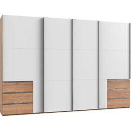 Schwebet&uuml;renschrank wimex, B:350cm H:236cm T:65cm, wei&szlig;, Schr&auml;nke, "Level by fresh to go", mit Synchron&ouml;ffnung