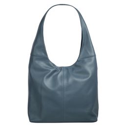 Pike PIK&Eacute; Damen Shopper, blau, Leder, beschichtet, gl&auml;nzend, Taschen, echt Leder, Made in Italy
