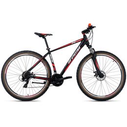 KS-Cycling KS CYCLING Mountainbike "Hardtail 29'' Morzine schwarz-rot 21 G&auml;nge", 48cm, 29 Zoll (73,66cm) hinten: 29 Zoll (73,66cm)schwarz, rot, schwarz,