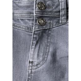 Street One Damen Slim-fit-Jeans, grau, Gr. 34, unifarben, Web, 92% Baumwolle, 6% Elastomultiester, 2% Elasthan, Jeans, High Waist