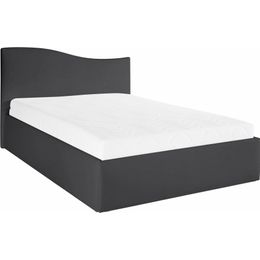 Polsterbett, B:132cm L:210cm, grau, Westfalia Schlafkomfort, Bezug Bett: Kunstleder;Bonnell-Federkernmatratze: 51% Polypropylen, 39% Polyester und