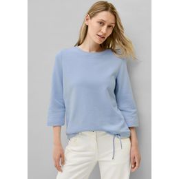 Cecil Damen Sweatshirt, blau, Gr. S, unifarben, Web, 65% Baumwolle, 35% Polyester, Sweatshirts, aus Baumwolle mit Stretchanteil