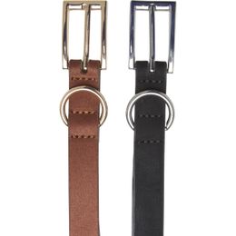 Urban Classics Damen Synthetikg&uuml;rtel "Urban Classics Slim Synthetic Velour Leather Belt 2-Pack", braun, Gr. L, 100% Polyurethan, G&uuml;rtel
