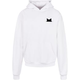 Merchcode Herren Kapuzenpullover "Merchcode Halloween - Cat Hoody"wei&szlig;, Gr. L, mehrfarbig, 100% Baumwolle, Pullover