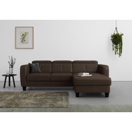 Sit & More Ecksofa SIT & MORE, B:247cm H:85cm T:170cm, braun, Wohnzimmer, Sofas, "Belluci L-Form", inklusive Federkern, wahlweise mit Bettfunktion und Bettkasten