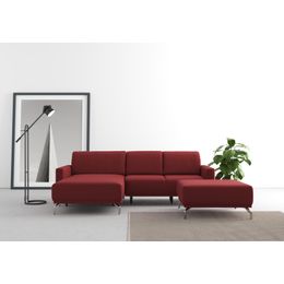 Sit & More Ecksofa SIT & MORE, B:251cm H:84cm T:163cm, rot, Wohnzimmer, Sofas, "Bailando L-Form", wahlweise mit Kopfteilverstellung und Vorziehsitz, motorisch