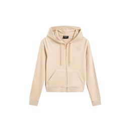 Juicy Couture Damen Kapuzennickijacke "ROBERTSON HOODIE GOLD _ Damen", braun, Gr. L, 95% POLYESTER, 5% ELASTAN, Jacken, Trainingsjacke Damen,