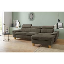 Ecksofa, B:280cm H:79cm T:167cm, grau, exxpo - SOFA FASHION, Luxus-Microfaser Vintageoptik (100% Polyester);Webvelours (92% Polyester, 8% Nylon),