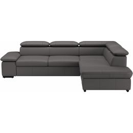 Sit & More Ecksofa SIT & MORE, B:272cm H:73cm T:226cm, braun, NaturLEDER;Spannstoff, Wohnzimmer, Sofas, "Alcudia L-Form", mit Armteilverstellung, optional