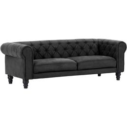 3-Sitzer GUTMANN FACTORY, B:220cm H:75cm T:90cm, schwarz, 100% Polyester, Sofas