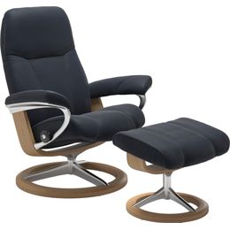 Relaxsessel stressless, B:91cm H:102cm T:79cm, blau, Leder BATICK: BATICK ist ein leicht korrigiertes, durchgef&auml;rbtes und genarbtes M&ouml;belleder, bei