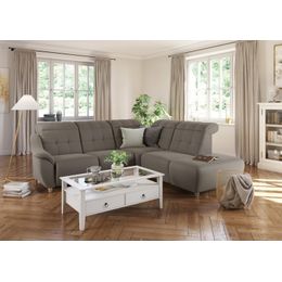 Ecksofa Home Affaire, B:272cm, braun, Struktur (100% Polyester);Luxus-Microfaser Florence (100% Polyester);Chenille (100% Polyester);NaturLEDER
