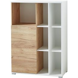 Aktenschrank Germania, B:85cm H:120cm T:40cm, wei&szlig;, Holzwerkstoff, B&uuml;ro, Schr&auml;nke, "GW-Lioni", in 2 H&ouml;hen, Stauraum, Push-to-open, Breite 85 cm, Made