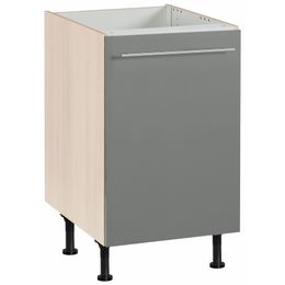 Sp&uuml;lenschrank Optifit, B:50cm H:87cm T:58,4cm, grau, K&uuml;che, Schr&auml;nke, "Bern", 50 cm breit, mit 1 T&uuml;r, mit h&ouml;henverstellbaren F&uuml;&szlig;en, mit Metallgriff