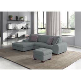 Sit & More Ecksofa SIT & MORE, B:275cm H:82cm T:173cm, blau, Luxus-Microfaser ALTARA NUBUCK (100% Polyester);Soft clean (98% Polyester, 2% Polyamid);Struktur