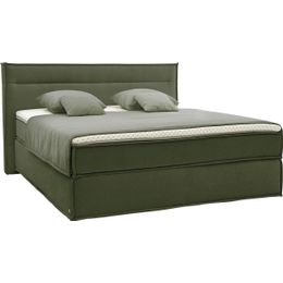 Boxspringbett Musterring, B:200cm L:215cm, gr&uuml;n, Komplettbetten, "JustB SC100", schwebende Optik, inklusive Topper, verschiedene Farben, 180 x 200 cm