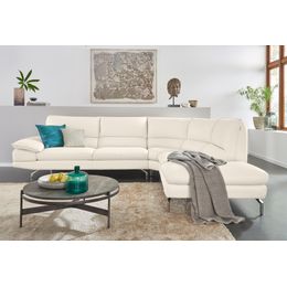 Ecksofa Calia italia, B:297cm H:87cm T:97cm, wei&szlig;, Leder BULL - 100% Leder;Leder SORRRENTO - 100% Leder, Wohnzimmer, Sofas, "Dave, italienisches