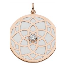 Jobo Damen Kettenanh&auml;nger "Anh&auml;nger rund Ornament 30 mm", Silber 925 (Sterlingsilber)ros&eacute;goldfarben, wei&szlig;, Silber 925 (Sterlingsilber),