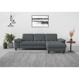Sit & More Ecksofa SIT & MORE, B:275cm H:88cm T:172cm, grau, 100% Polyester, Wohnzimmer, Sofas, "Westham L-Form", Recamiere, mit oder ohne Bettfunktion,