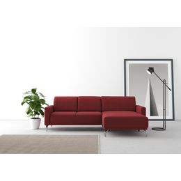 Sit & More Ecksofa SIT & MORE, B:251cm H:84cm T:163cm, rot, Wohnzimmer, Sofas, "Bailando L-Form", wahlweise mit Kopfteilverstellung und Vorziehsitz, motorisch