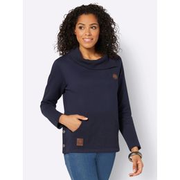 Casual Looks Damen Sweatshirt, blau, Gr. 40, unifarben, 50% Baumwolle, 50% Polyester, Sweatshirts